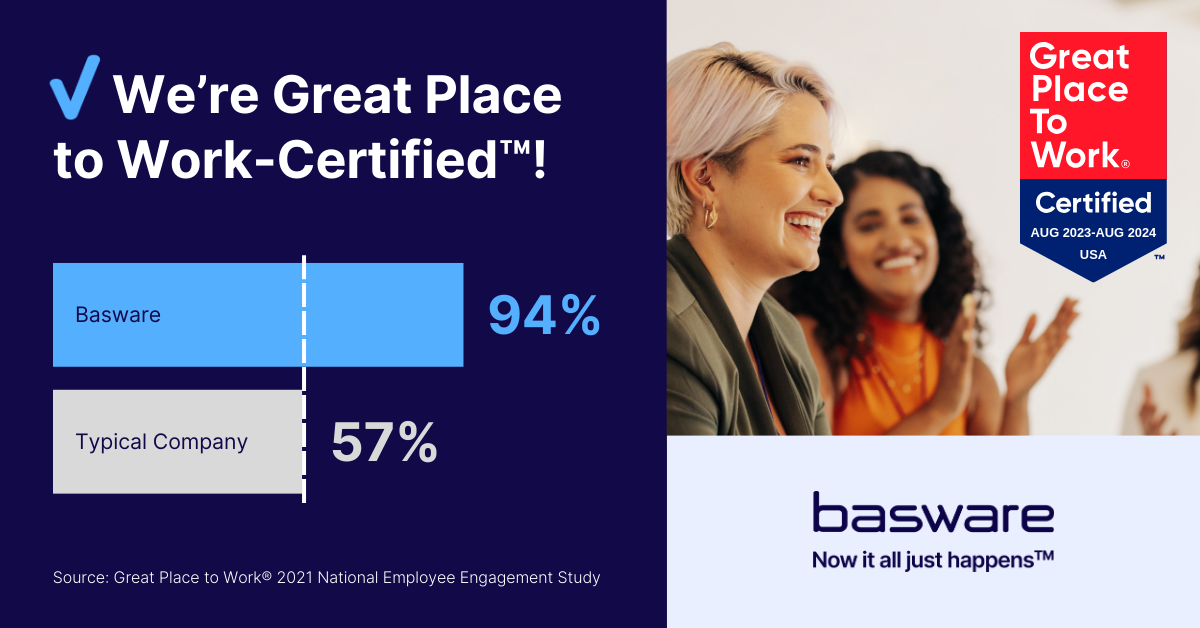 Basware is Certified as a Great Place To Work US Company